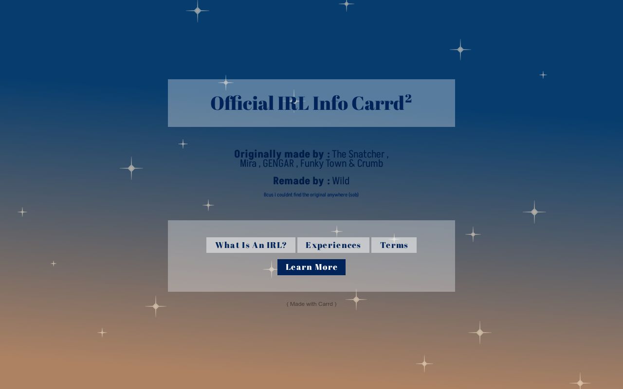 Official IRL Info Carrd